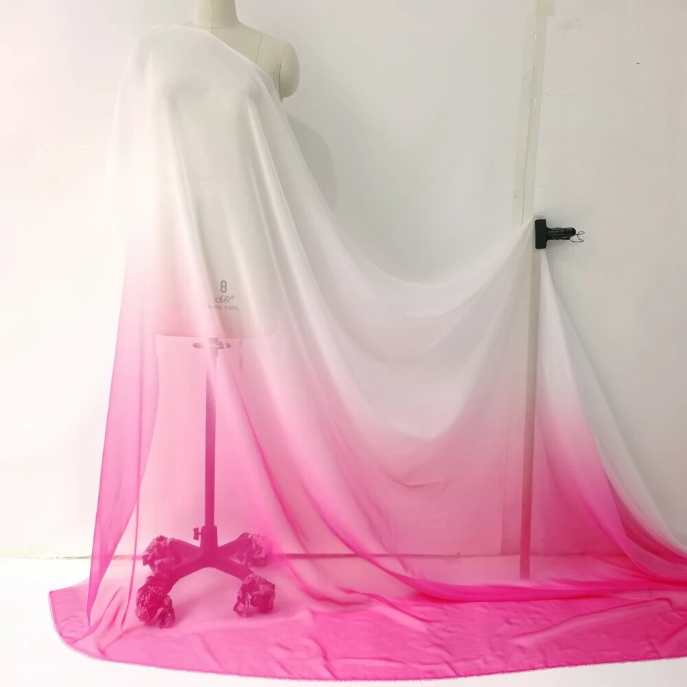 Шифоновая ткань с эффектом омбре FABRIC SHIPPER Розовый, 5Meters X 1.48Meter, 4 rose