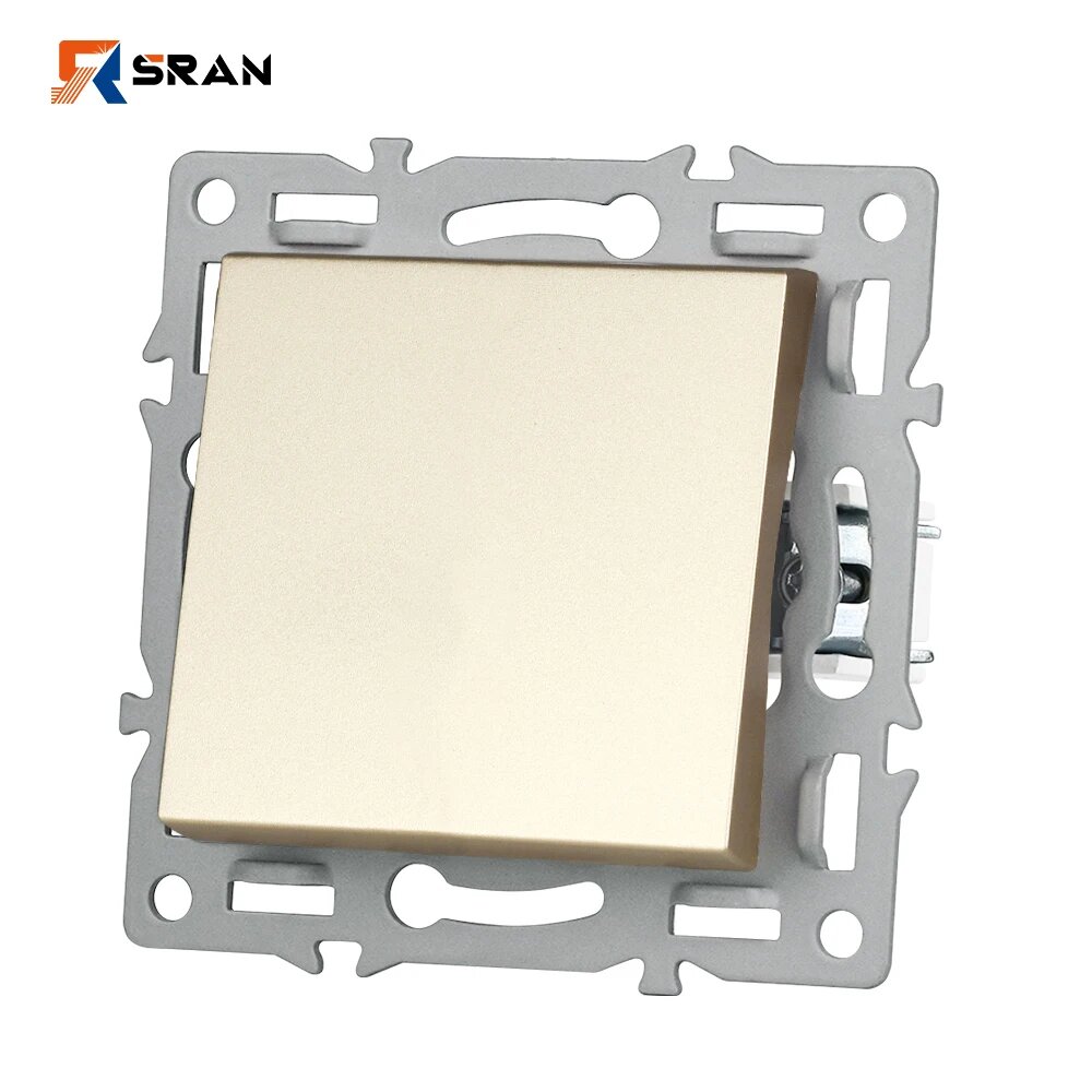 Розетки и выключатели SRAN SF6 золотые 1gang 1way