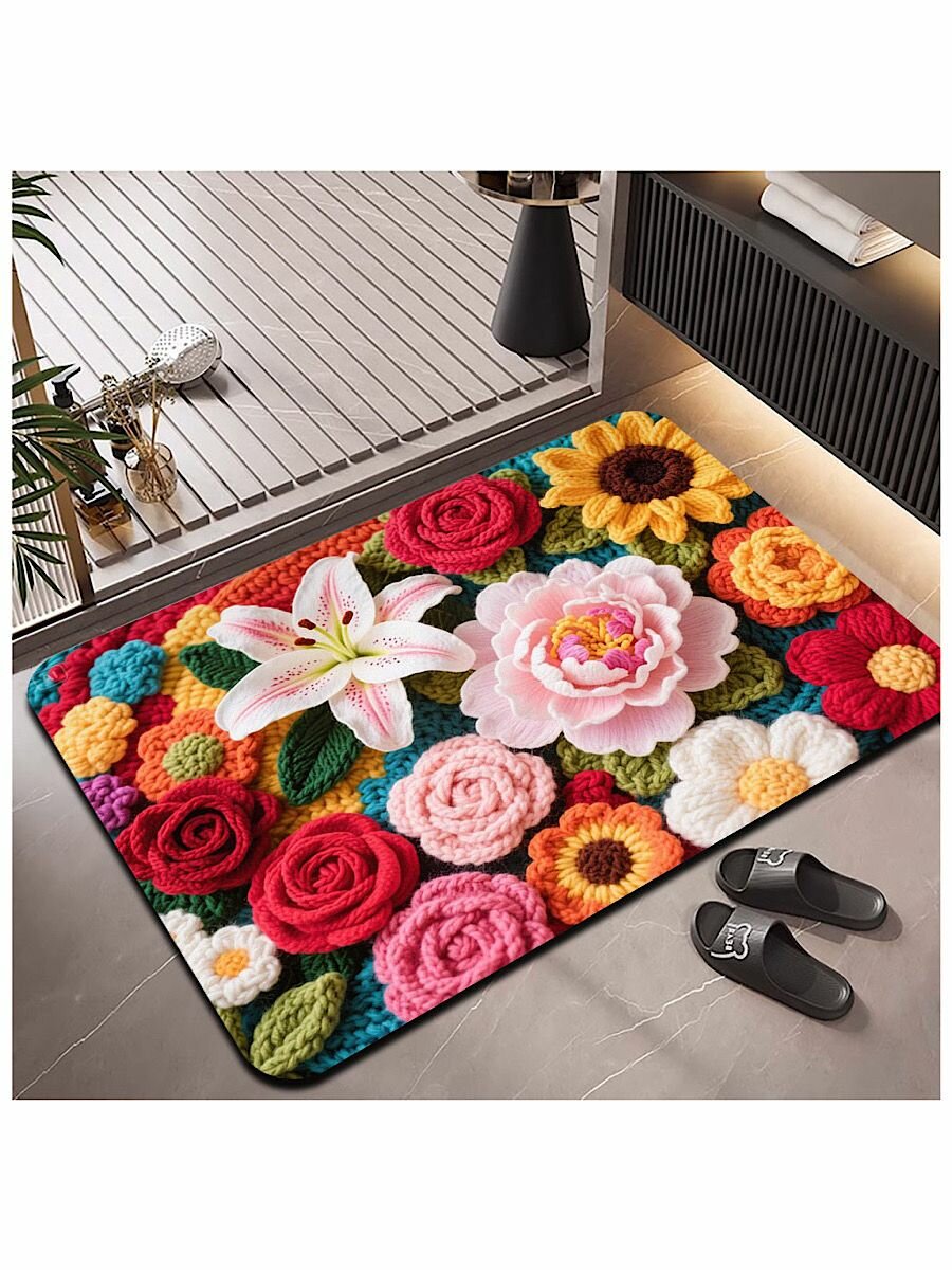 Коврики для ванной из шерстяной ткани, нескользящие, износостойкие, грязеотталкивающие, впитывающие коврики40x60