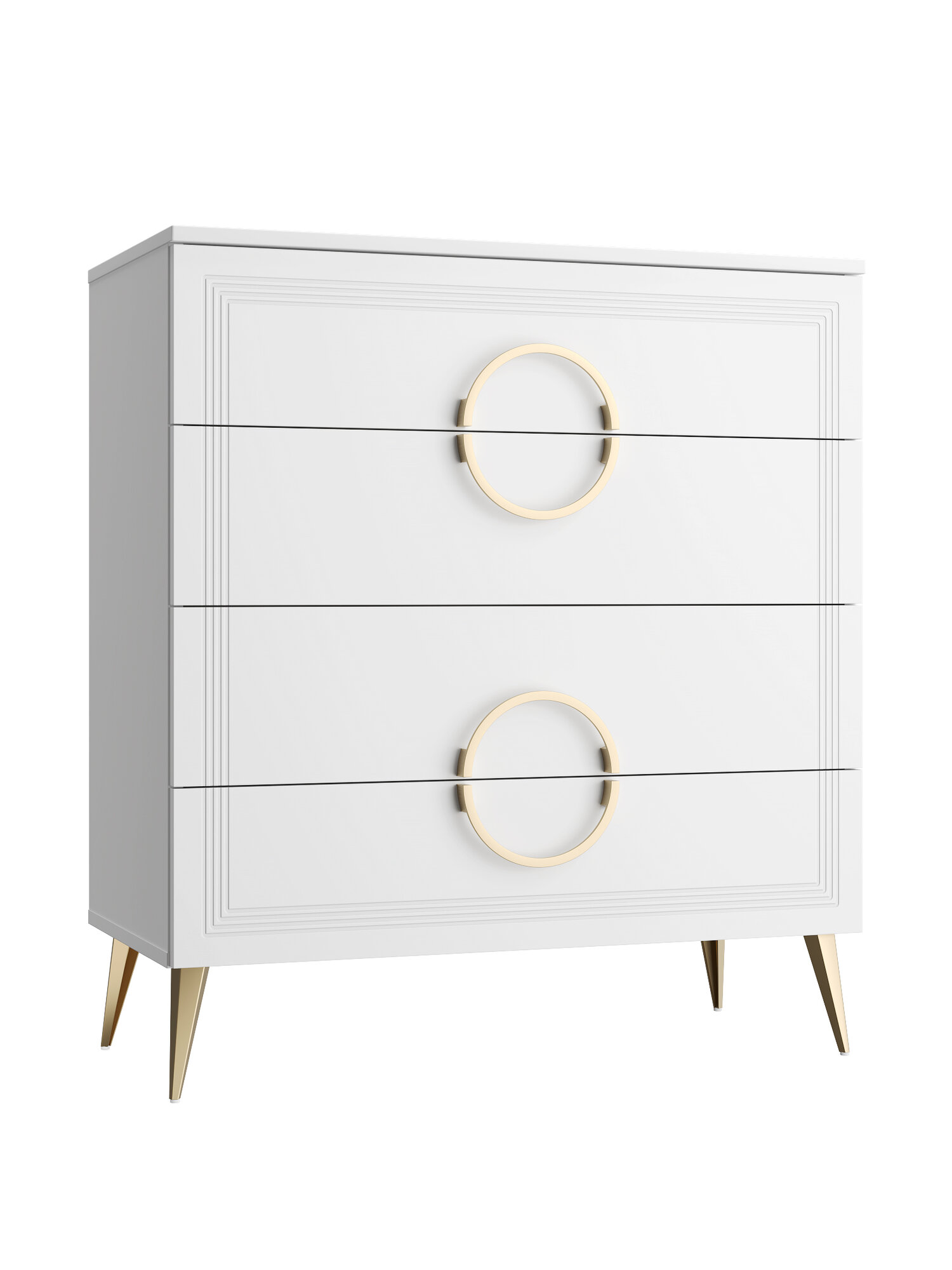 Комод Compass Оливия ОЛ-02, 80х40.5х90, белый бриллиант/бланж