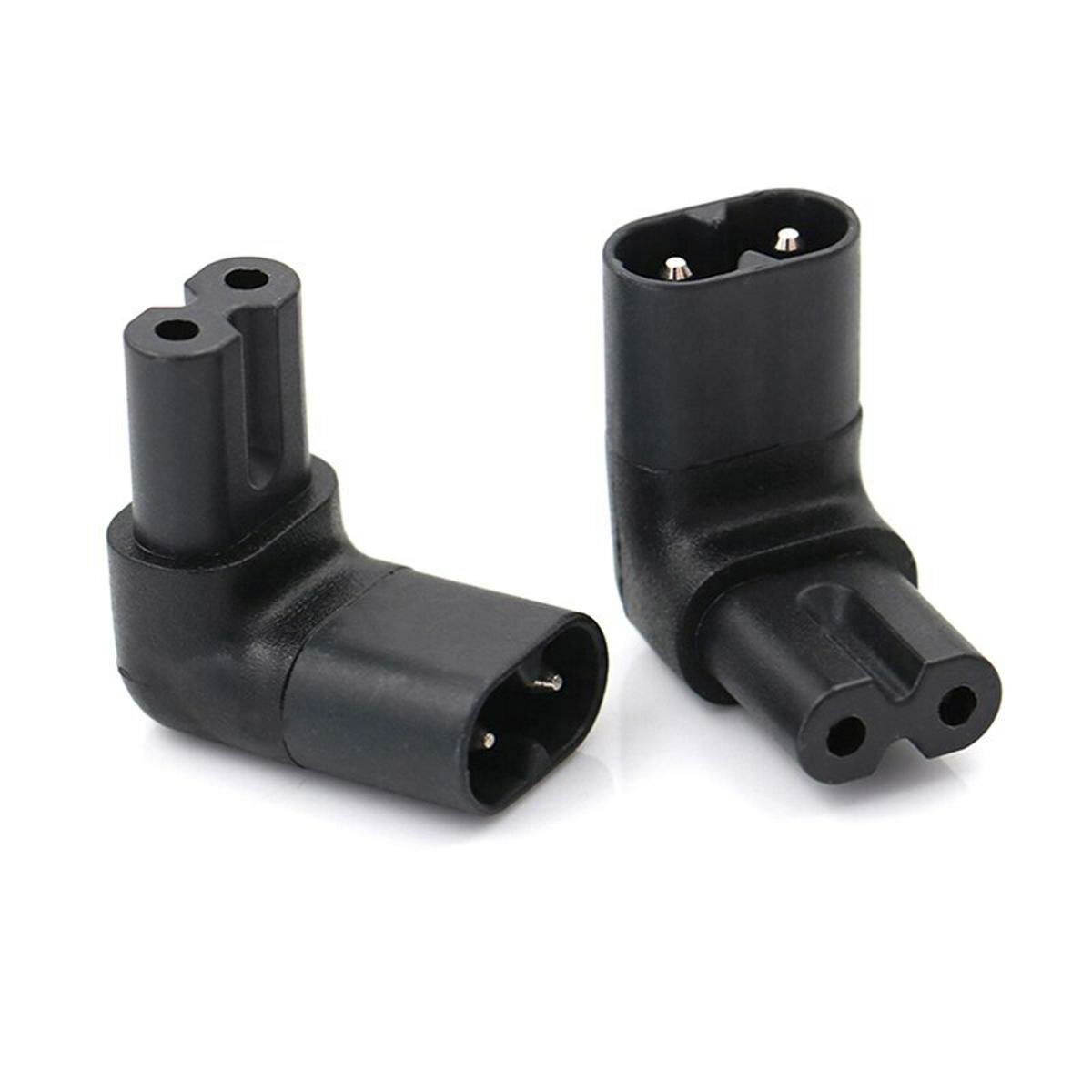 Черный удлинитель типа «папа-мама» IEC320 iec C7 - C8 90 градусов вверх и вниз угловой адаптер переменного тока