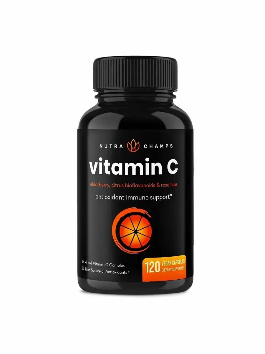 Комплекс Витамин С, 1000 мг, 120 капсул для усиления иммунитета и защиты от стресса