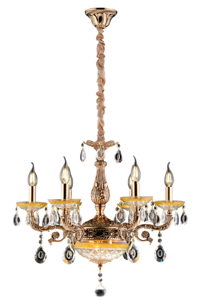 Люстра Premium хрустальная черненое золото подвесная с прозрачными хрустальными подвесками на 8 ламп E14, регулировка по высоте