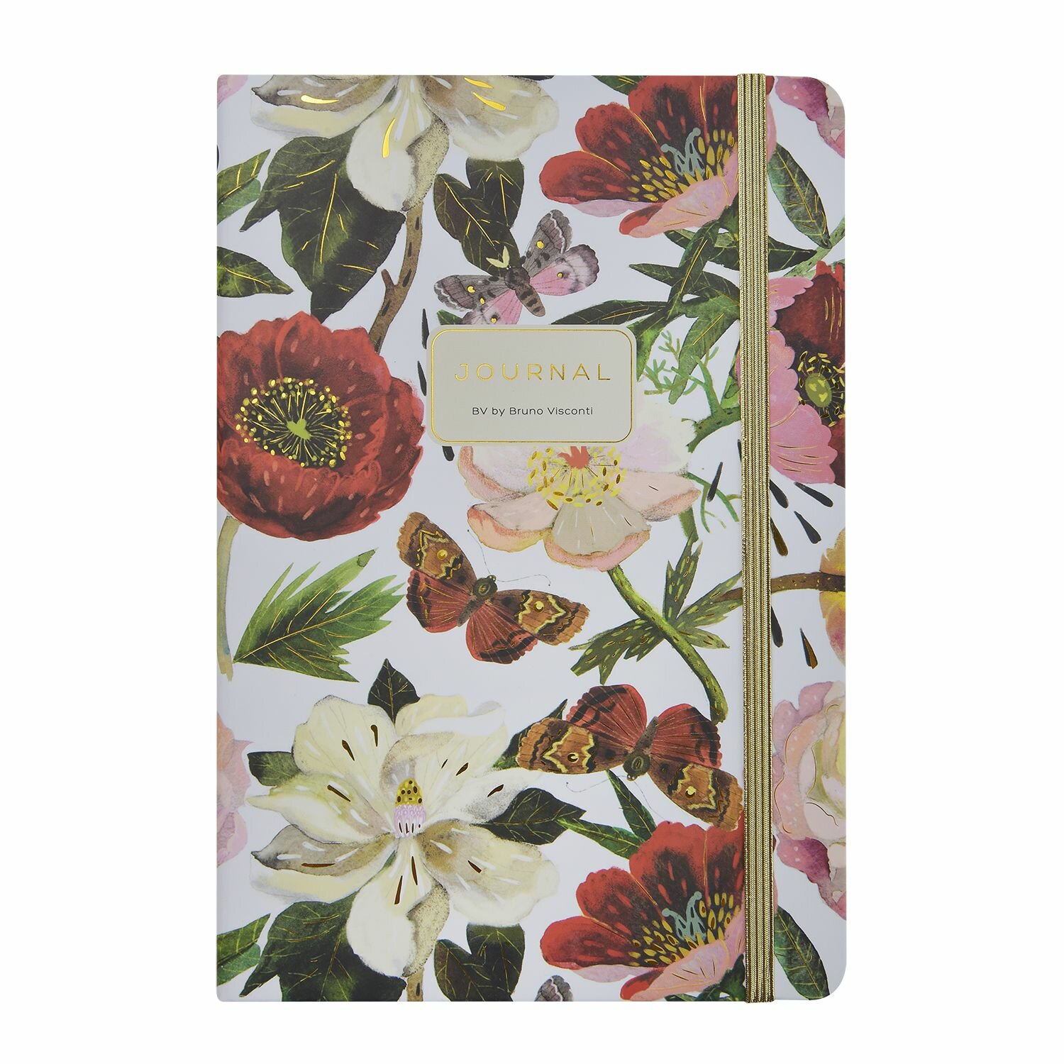 Записная книжка А5 BrunoVisconti "Пионы" Megapolis Journal, 100 листов, на резинке, линия