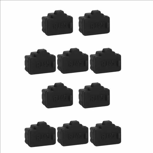 10шт. RJ45 пылезащитные заглушки для Ethernet портов, черные
