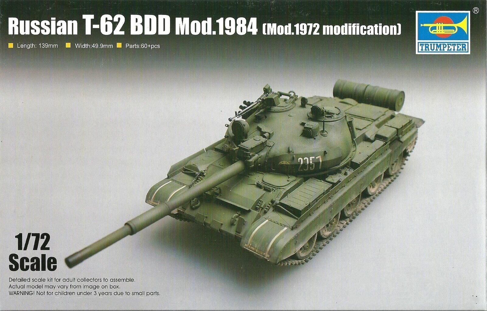 TR 07148 1/72 русский Т-62 БДД MOD.1984 МОД.1972 модификация TRumpeter Kit Танки