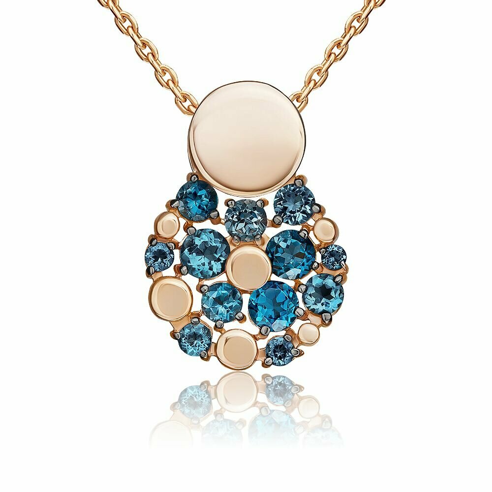 Подвеска, красное золото, 585 проба, топаз