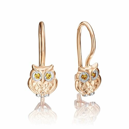 Серьги, красное золото, 585 проба