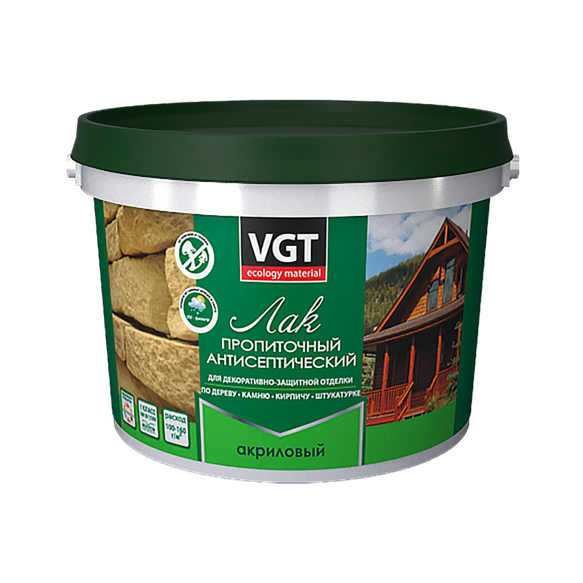 Лак пропиточный VGT антисептический, акриловый, дуб, 0.9 кг
