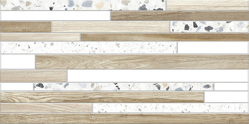 Керамическая плитка Alma Ceramica Bilbao TWU09BLB024 настенная 24,9х50 см белый, бежевый, серый, Микс