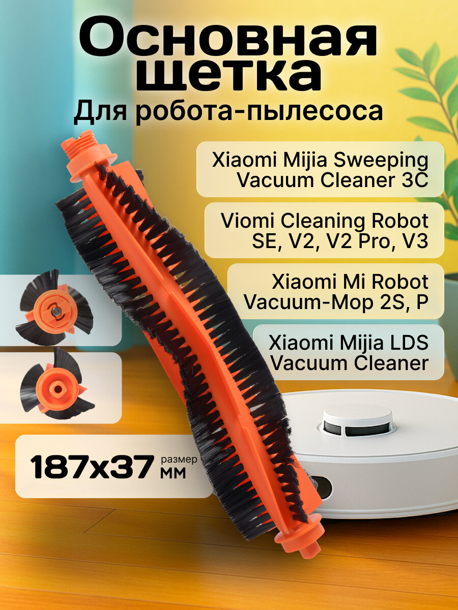 Основная (главная) щетка для роботов-пылесосов Xiaomi Mi Robot Vacuum-Mop P, Mijia 3C Sweeping Vacuum Cleaner и др