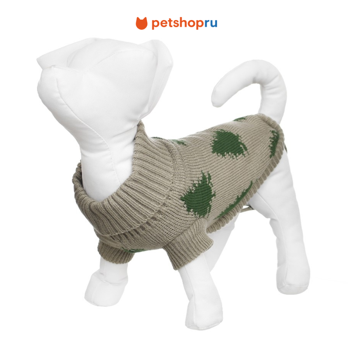 Lelap одежда Свитер для кошек и собак "Christmas" цвет грейж, размер L, спинка 35 см