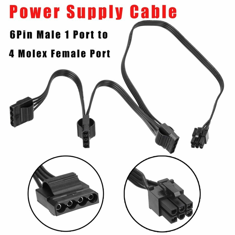 6-контактный разъем типа мама 1 к 3, переходник с кабелем для блока питания с разъемом IDE типа папа , разветвитель для разъема Molex 4-pin, множитель для модульной серии Seasonic KM3