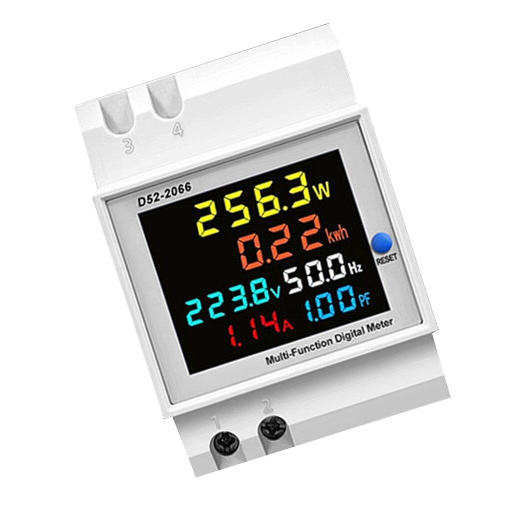 Домашний счетчик электроэнергии с цифровым дисплеем Измеритель частоты использования электроэнергии на Din-рейке Отслеживает потребление электроэнергии Счетчиком мощности