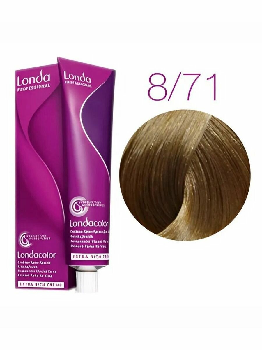 LC Стойкая крем краска для волос, 8/71, Светлый блонд коричнево-пепельный
