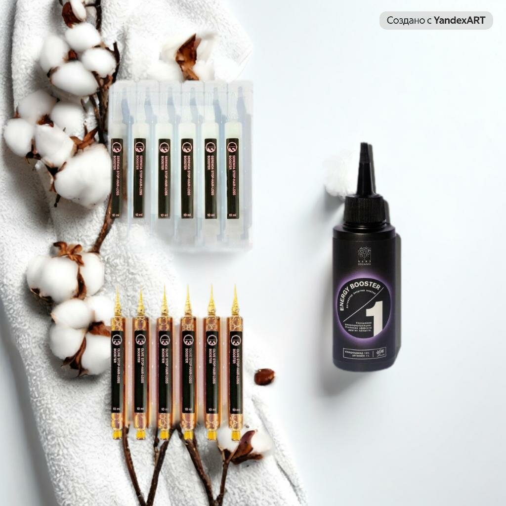 Набор для укрепления волос Nano Organic, 6 ампул х 10мл, 1 сыворотка