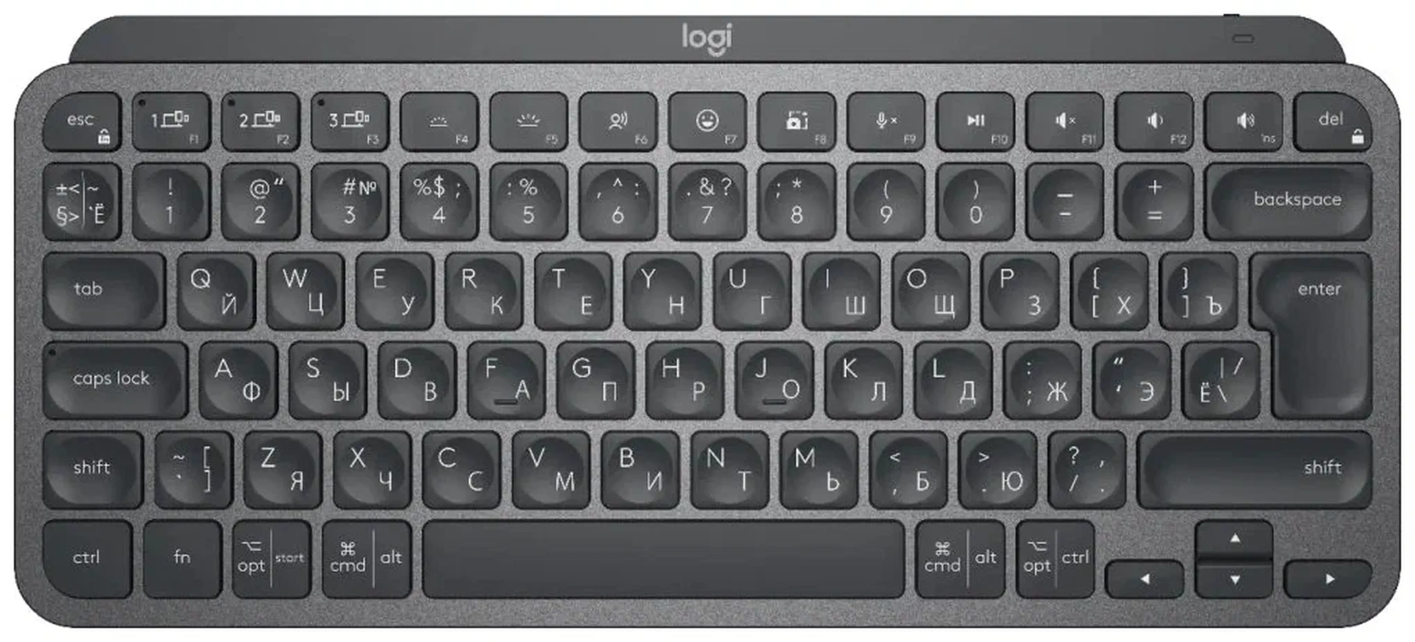 LOGITECH Клавиатура беспроводная MX Keys Mini Pale RUS - черный