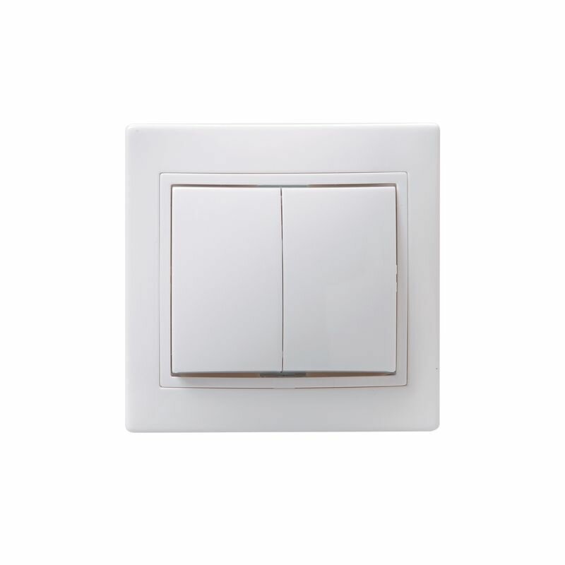 Выключатель двухклавишный Кварта белый IP20 IEK