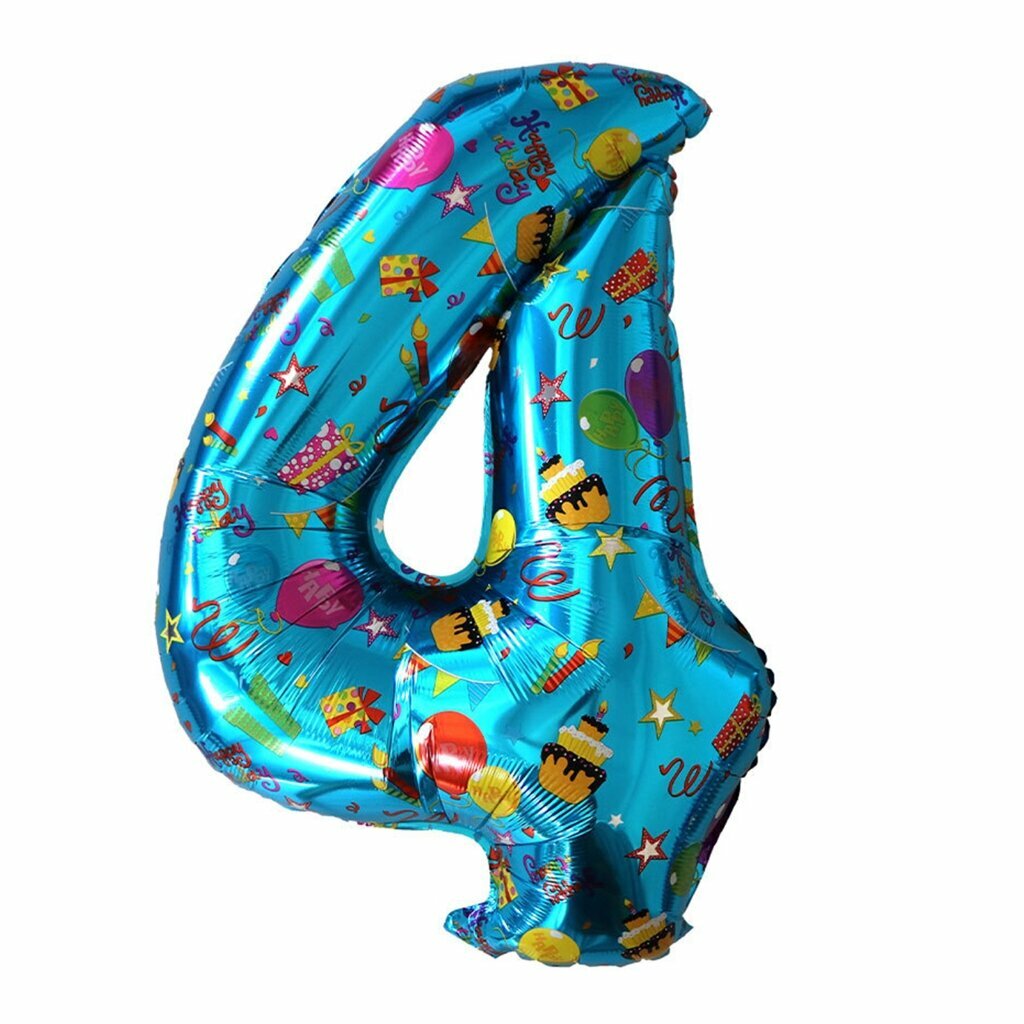 32-дюймовый синий номерной шар для дня рождения большой размер алюминиевая фольга