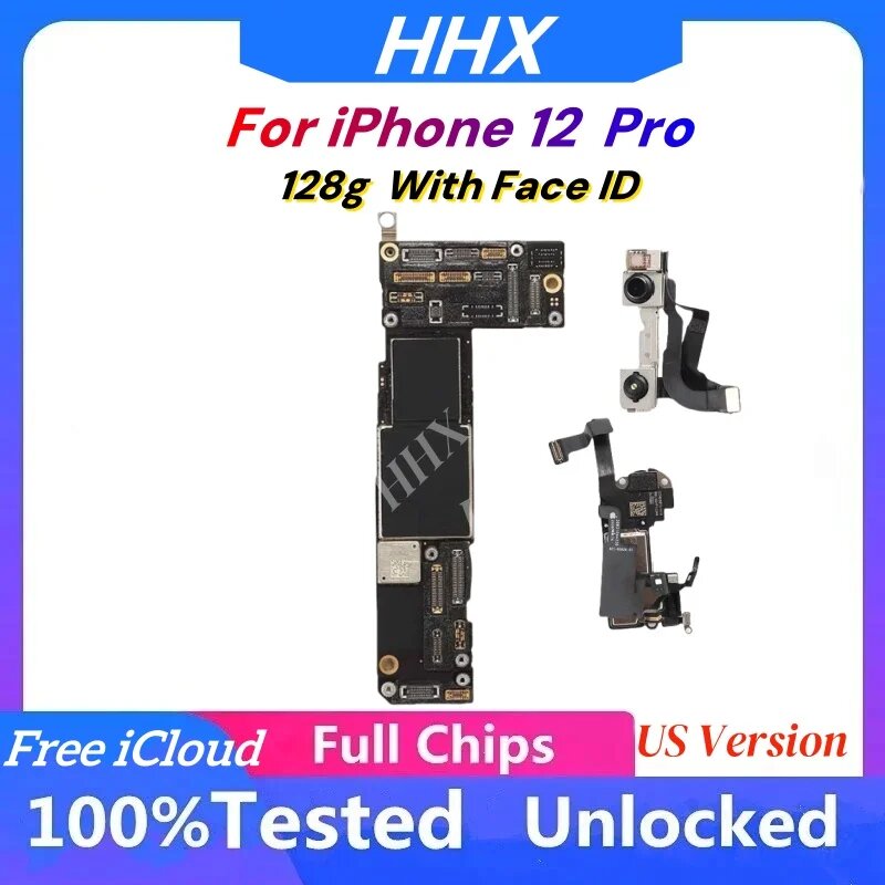 100% протестированная мини-материнская плата CleaniCloud для iPhone 12, разблокированная с Face ID, рабочая 64 ГБ, 128 ГБ, 256 ГБ, логическая плата Clean iCloud 12Pro 128 Face