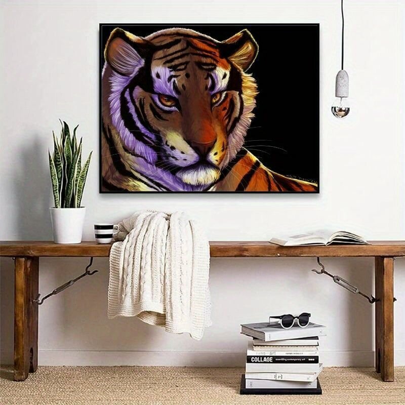 Алмазная мозаика для детей "Тигр" 30х40 см, набор для творчества