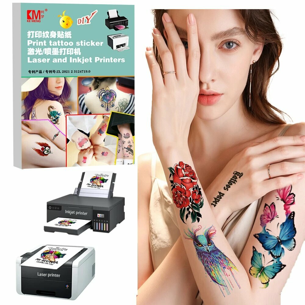 Бумага для временных татуировок KE MENG AB tattoos paper, 10 комплектов Laser Tattoos 10set