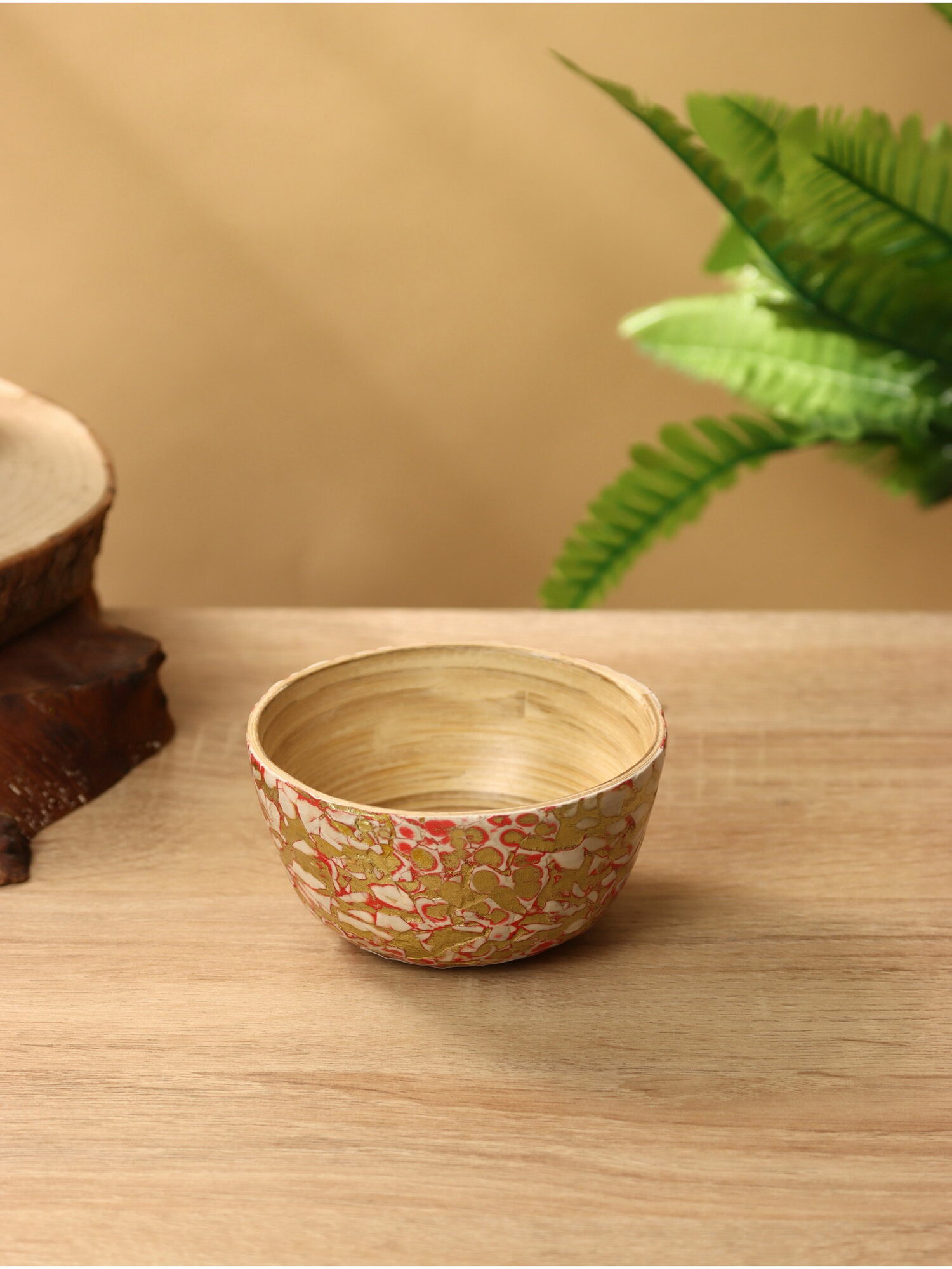 Миска, 10x10x5 см, бамбук, текстура: гладкая, тематика: узоры