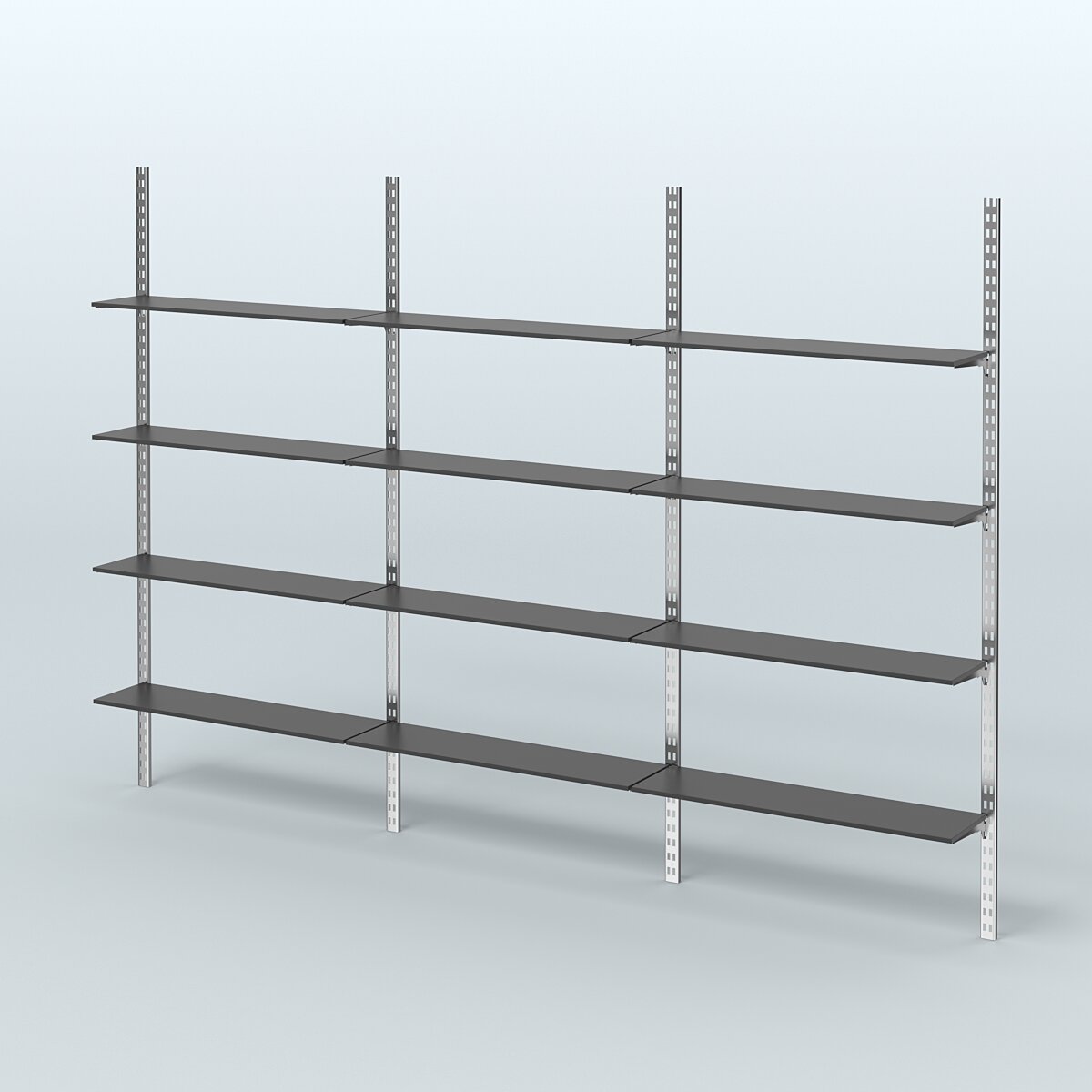 Система глобал с горизонталь-ными полками из ДСП 16 мм №14 (3600 мм), Черный