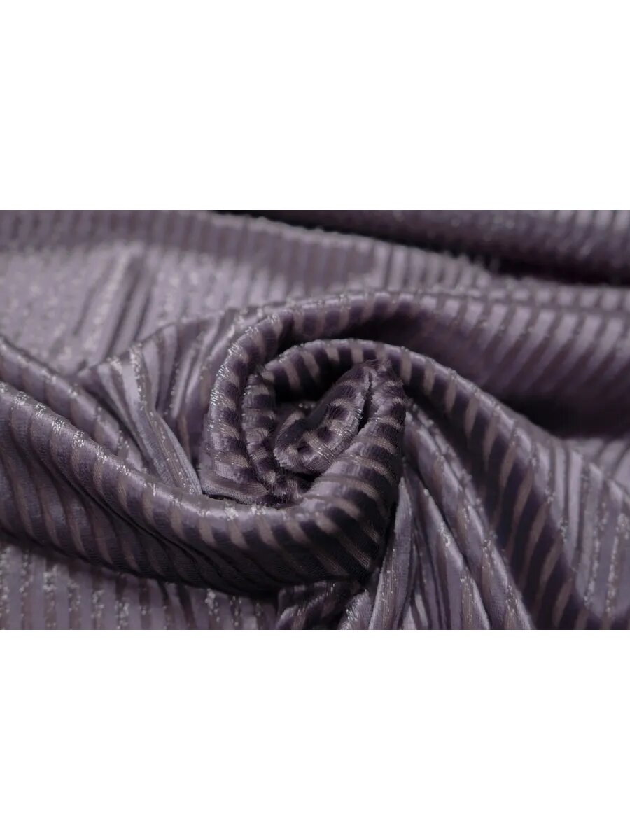 Ткань Бархат GU с люрексом в полоску сизый