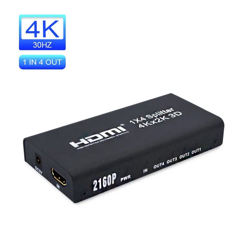 HDMI разветвитель 1x4 4K 60Гц 1x4 1080P 30HZ, EU Plug