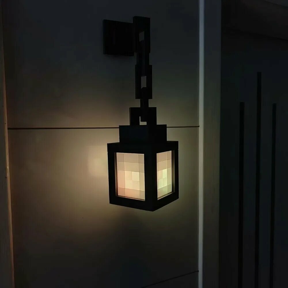 Пиксельная настенная ночная лампа Minecraft (6*6*10 см) - с пультом ДУ + 16 цветов