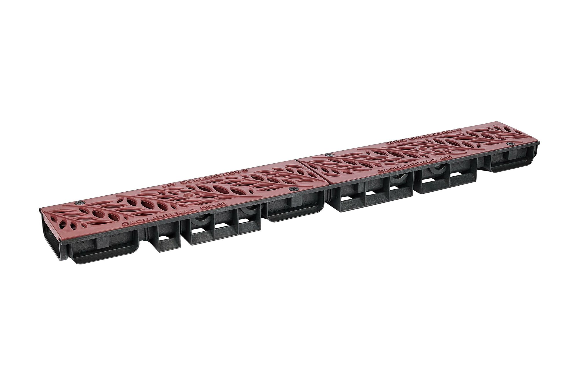 Лоток водоотводный пластиковый Classic AQD DN100 H58 с решеткой пластиковой Коричневой RF, кл. А15