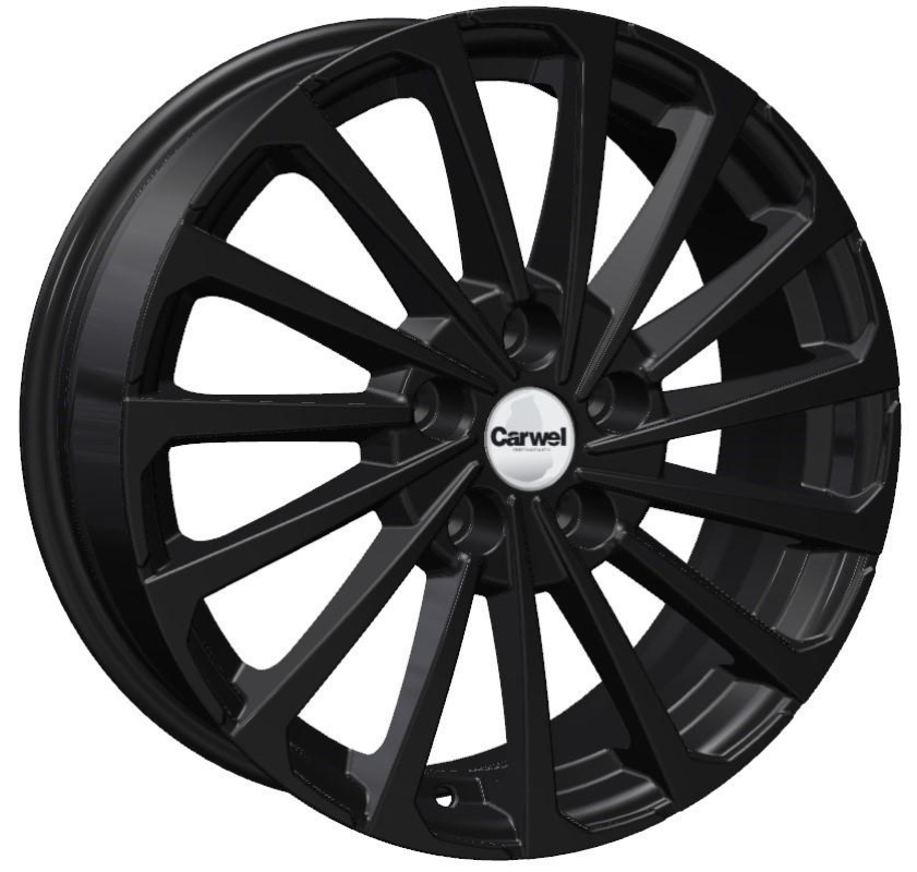 Диск колесный Carwel Кагра 1721 (MitsubishiASX-Hyundai i30-i40-Sonata) 6,5x17 5x114,3 Dia67.1 ET46 цвет BL (черный глянцевый)