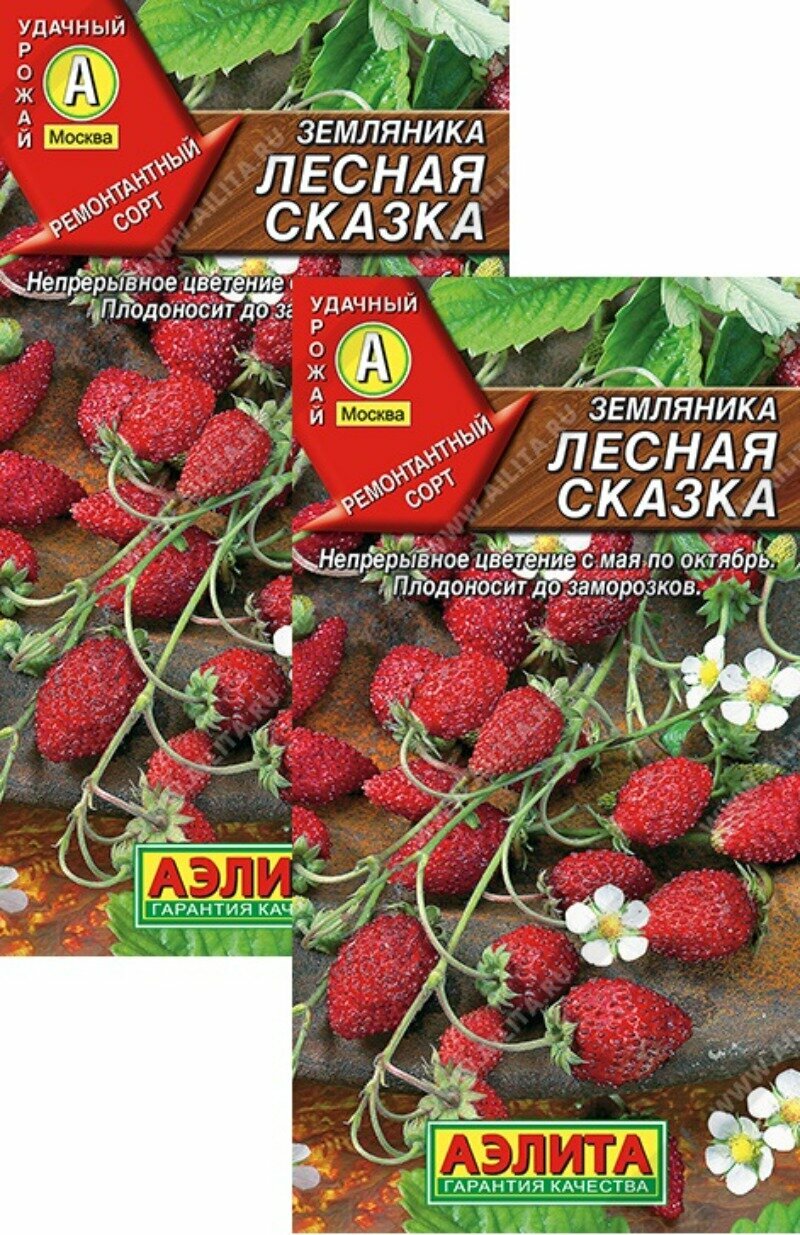 Семена Земляника Лесная сказка (0,04 г), 2 пакета, Агрофирма Аэлита