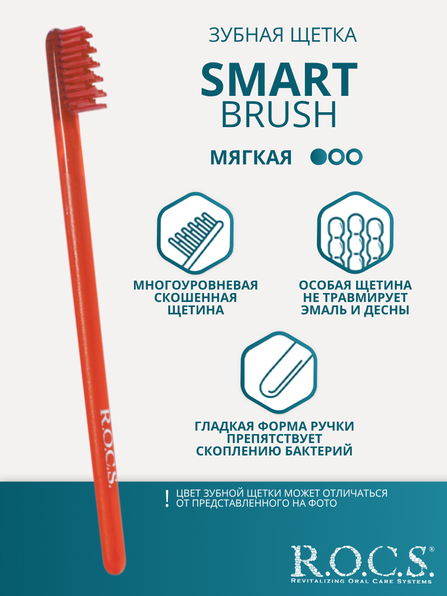 Зубная щетка R.O.C.S. Модельная мягкая, красная