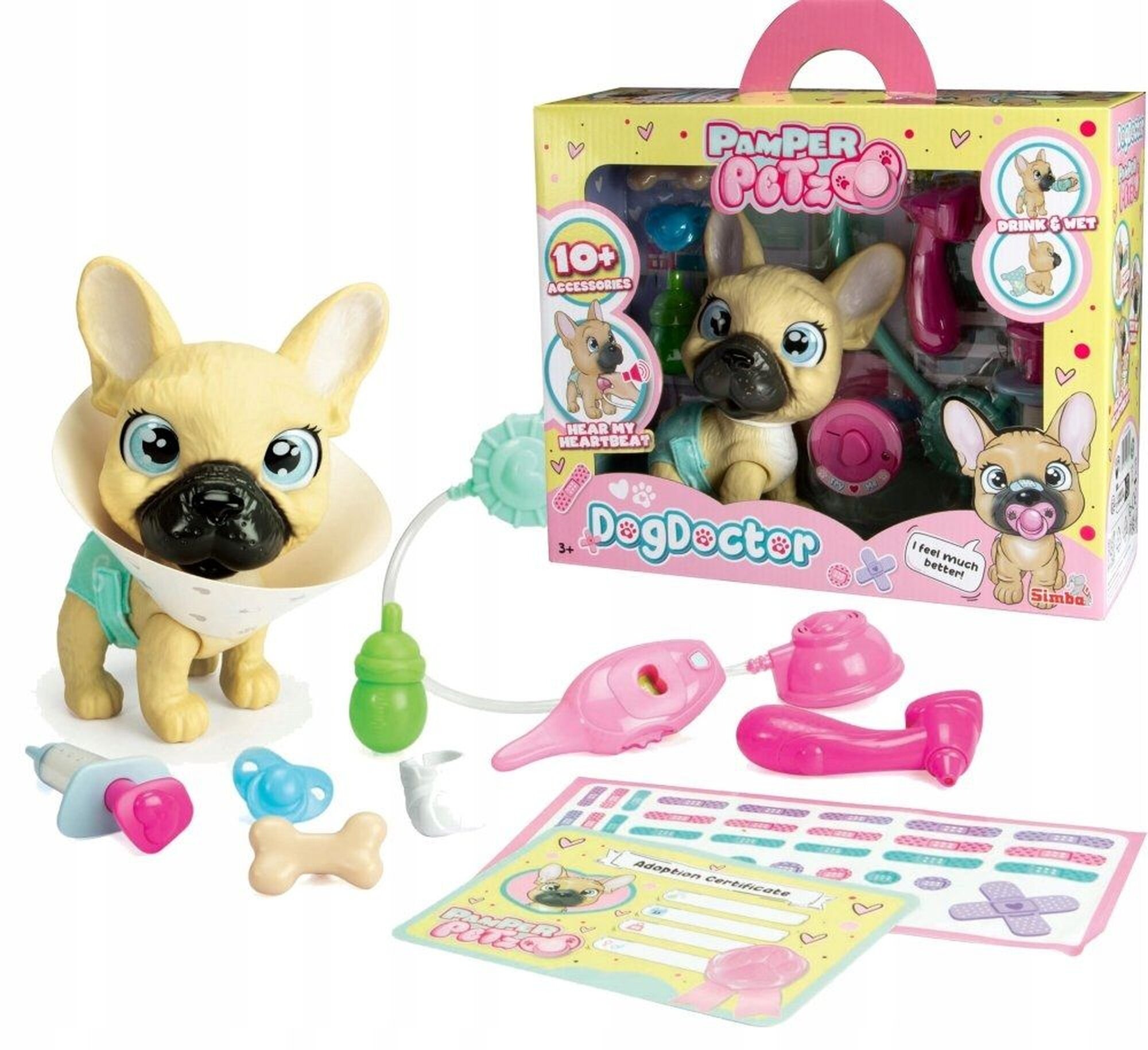 Интерактивная игрушка Simba - Pamper Petz Набор Ветеринара с собакой из банды подгузников - 595-0056