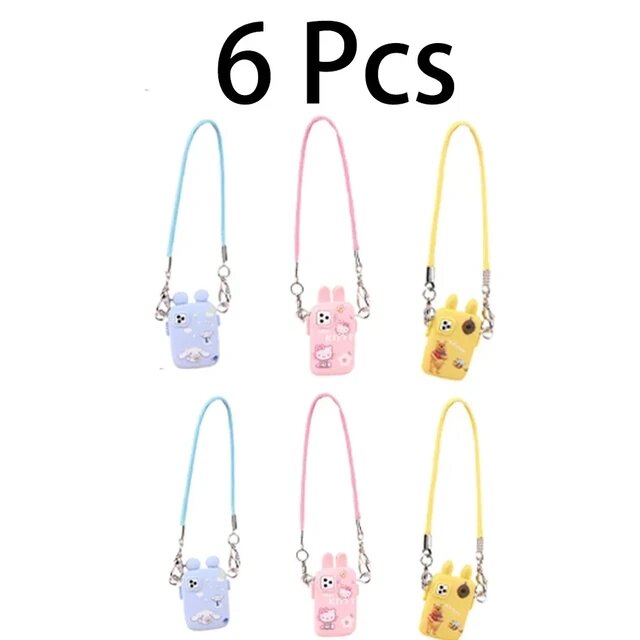 Сумка для мобильного телефона в мультяшном стиле Sanrio Hello Kitty, кукла, кавайный аксессуар, подвеска, веер, игрушка в подарок на день рождения,