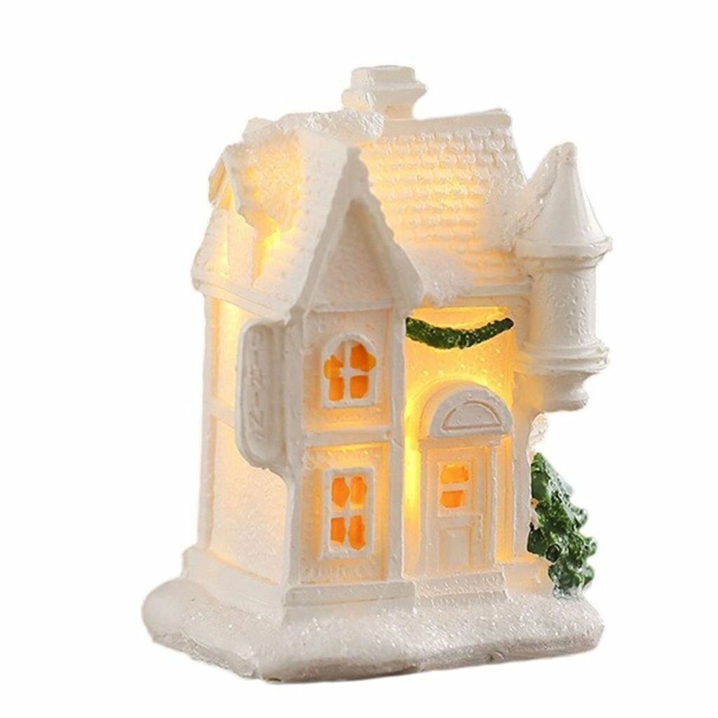 Фигурки, (1шт) Рождественский маленький домик из светящейся смолы (новый)-H