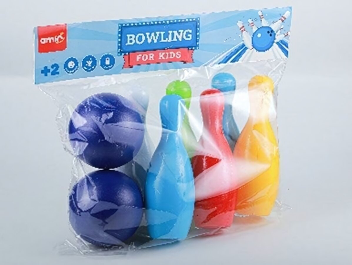 Набор для детей 'Боулинг', 6 кеглей и 2 шара, цветные элементы