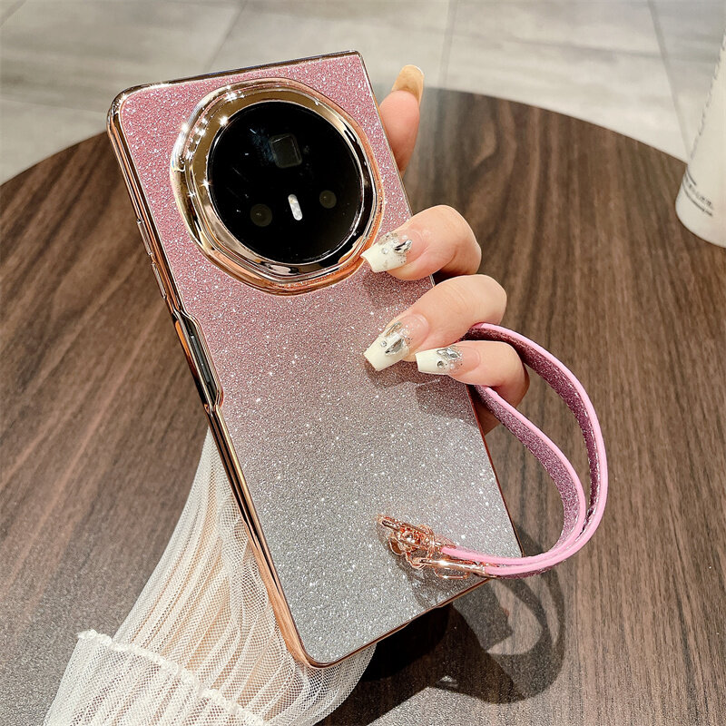 Чехол для Honor Magic V3/Хонор Магик V3, soft touch, чехол-кардиомонитор, поликарбонат (PC), защита камеры, ударопрочный, усиленные углы, держатель поп-сокет, Honor, Honor Magic V3, pink