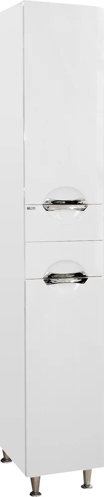 Шкаф-пенал для ванной Misty Орхидея 35 L подвесной, напольный, 35 см, белый, глянцевый, с ящиком, с дверками, из МДФ