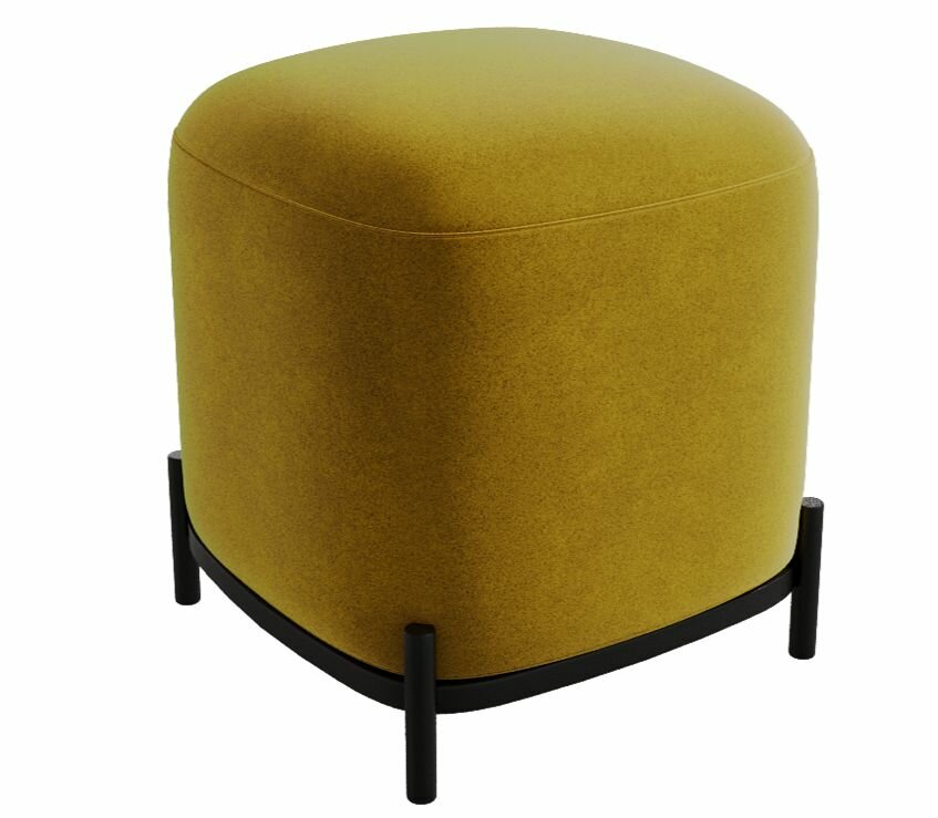 Банкетка Владимирская мебельная фабрика, желтый, текстиль, 39х39 см