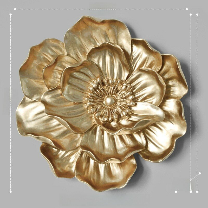 Chic resin goldfish wall hanging for entryway decoration and home styling peony gold 20cm