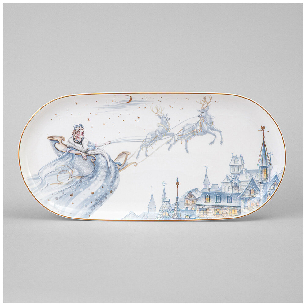 Блюдо 590-545 овальное lefard снежная королева 30,5 см