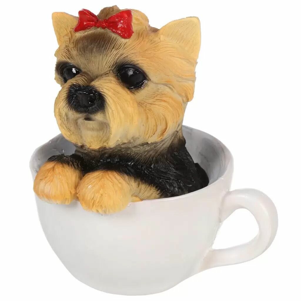 Копилка Йорк в чашке, 14 см, полистоун, Y6-10529