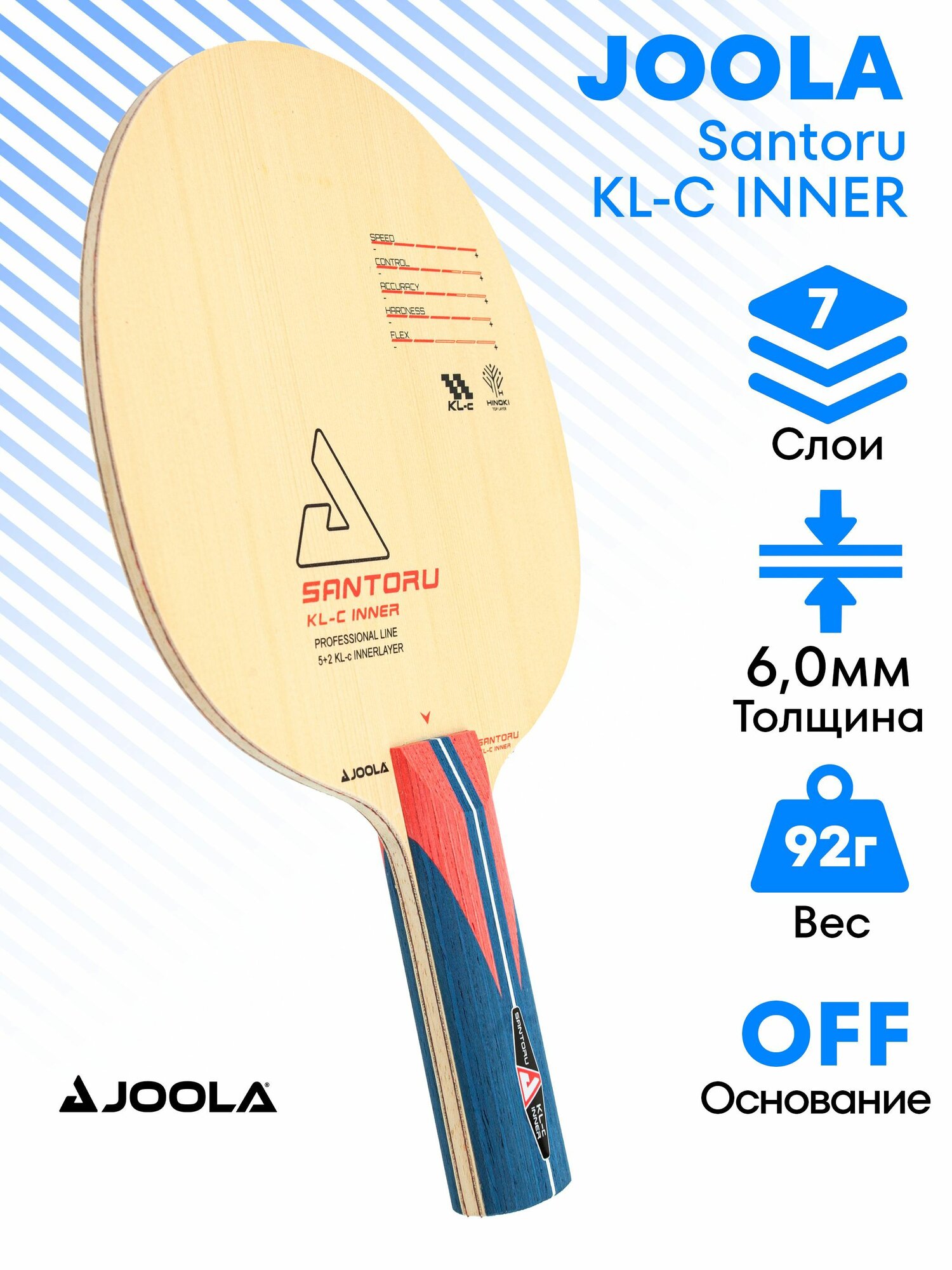 Основание для ракетки настольного тенниса Joola Santoru KL-C INNER, ручка ST