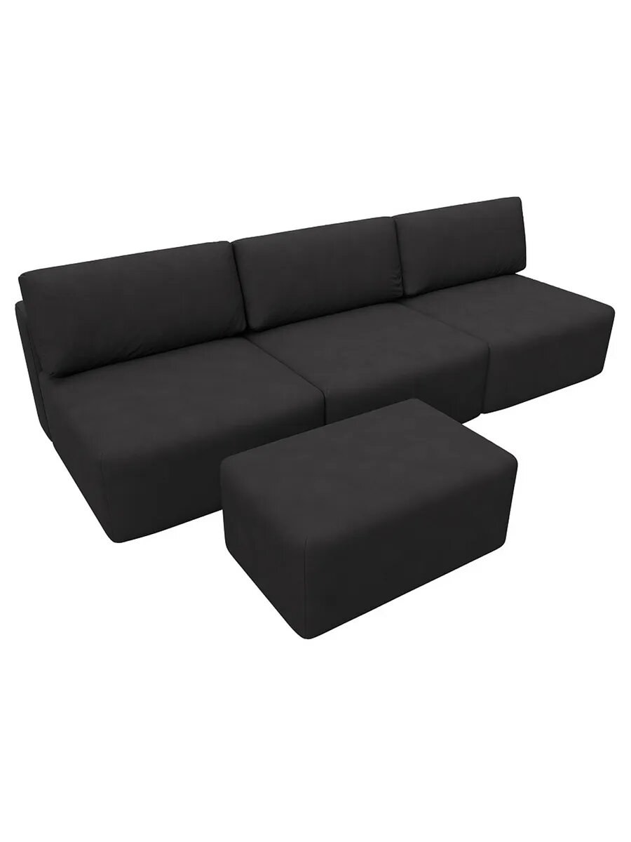 Диван прямой модульный Лего 367x85x119 см, замша