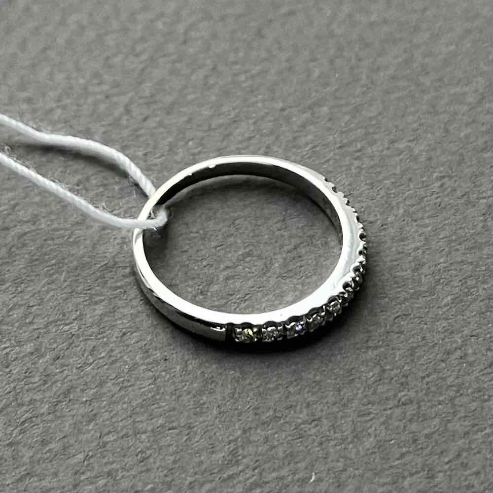 Кольцо помолвочное, белое золото, 585 проба, родирование, фианит