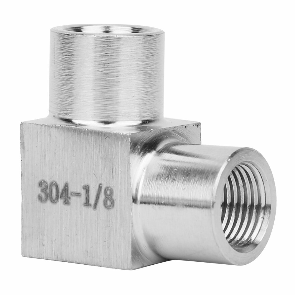 Угловой BSPP адаптер 1/8" с двойной внутренней резьбой для жидкостей и воздуха