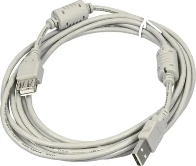 Кабель-удлинитель USB A(m) USB A(f) 3м (744792) феррит. кольца серый